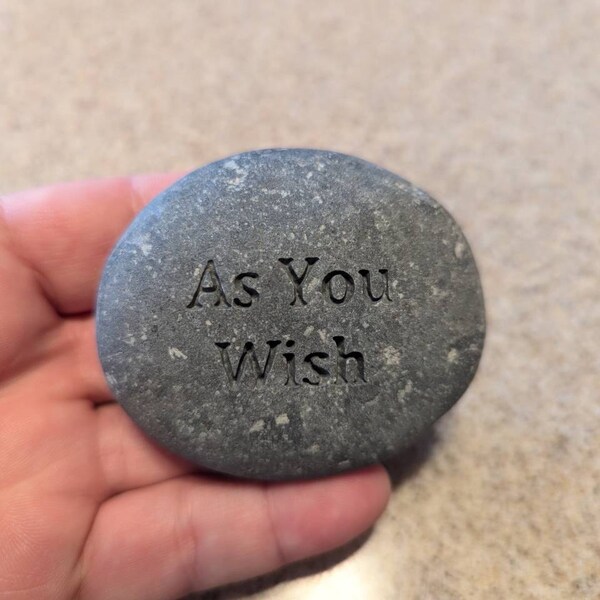 Custom Engraved Gray Stone Message Personalized Weddings Retirement - Etsy