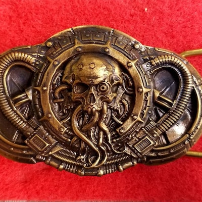 Belt Buckle Alien, Steampunk Skull UFO Belt Buckle, Davy Jones Solid ...