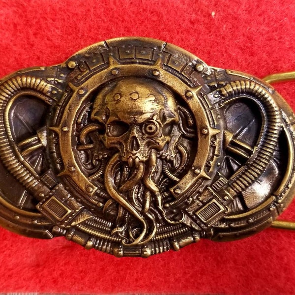 Belt Buckle Alien, Steampunk Skull UFO Belt Buckle, Davy Jones Solid ...