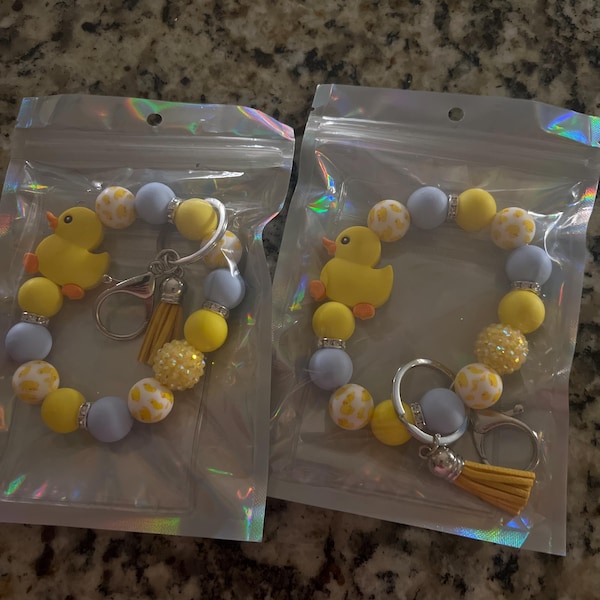 Duck Beaded Keychain Wristlet With FREE Card Holder – Perfect Cruise ...