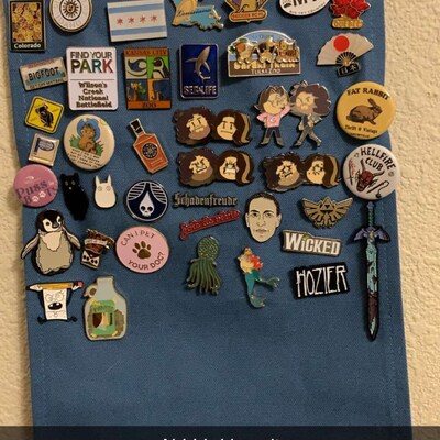 Pin Me Enamel Pin Banner / Embroidered Pin Pennant / Handmade - Etsy