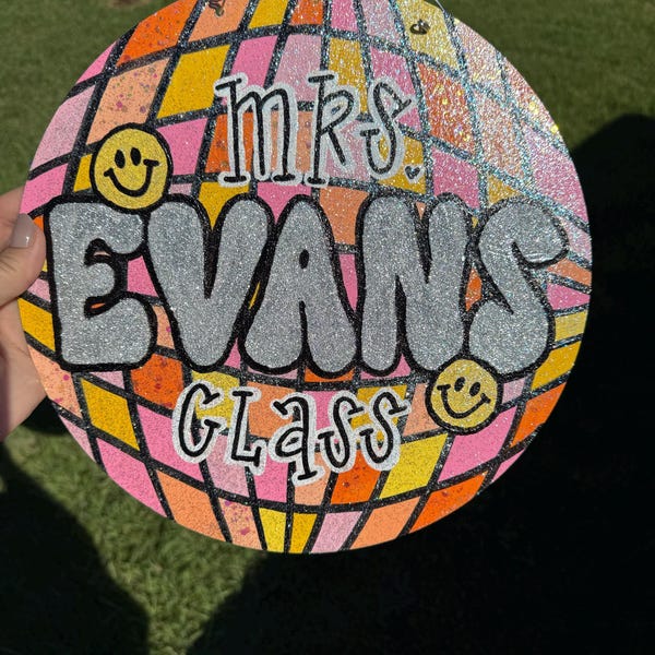 Checkered Smiley Face Door Hanger, Checkerboard Door Hanger, Classroom ...