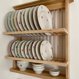 Handmade Solid Wood Plate Rack - Etsy UK