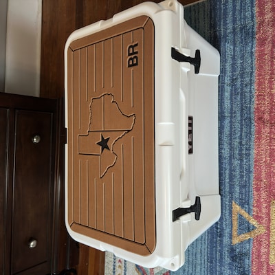 Personalized, YETI ROADIE 48, Cooler Lid Covers, Name Over Circle, Yeti ...