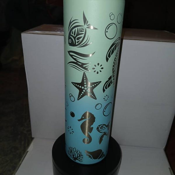 Sea Animals Laser Engraved Full Wrap Design for 40oz Tumbler, Digital ...