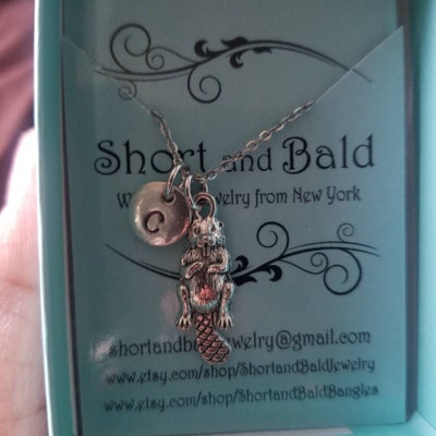 Beaver Necklace, Beaver Charm, Initial Necklace, Initial Hand Stamped ...