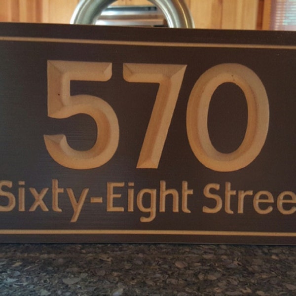 14"x7" Bold Address Engraved Plaque, Housewarming Gift, Realtor Gift ...
