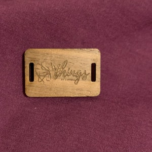 Walnut Wood RECTANGLE Tags 28mmx18mm Wooden Add: Any Text, an Image ...