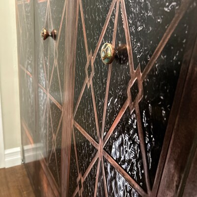 Distressed Copper Finish Mirror With Shelf Industrial Metal Wall Mirror ...