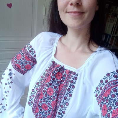 Royal Blue Embroidered Blouse Geometric Pattern Blouse Boho - Etsy