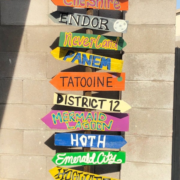 Set of 10 + 2 FREE Tiki Decor Directional Signs Tiki Customized Gift ...