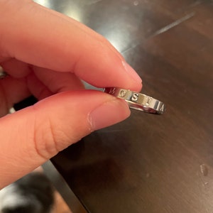 Skinny Name Ring Stacking Ring Grandma Gift Minimalist - Etsy