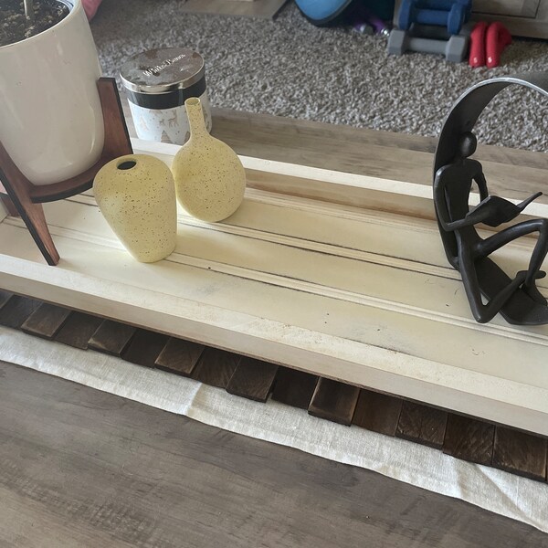 Long Rustic Table Tray With Feet Coffee Table Decor Coffee Bar ...