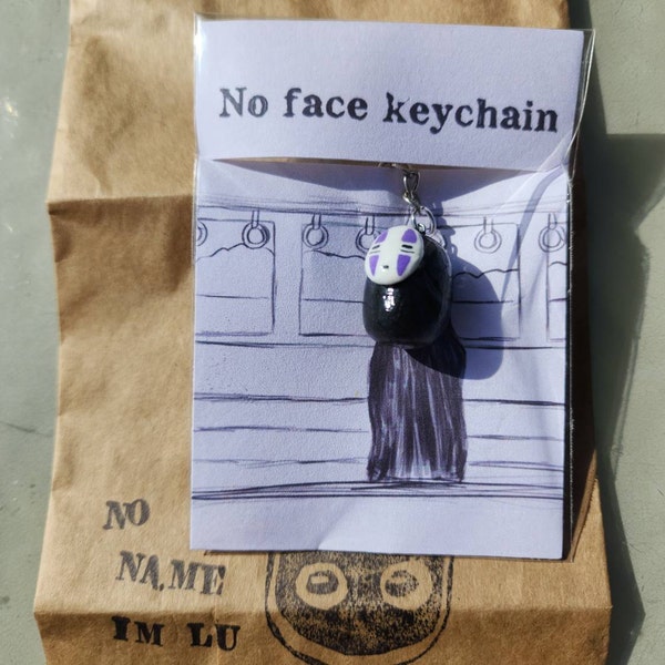 No Face Clay Keychain| Handmade Spirited Away |hand Painted| Studio ...