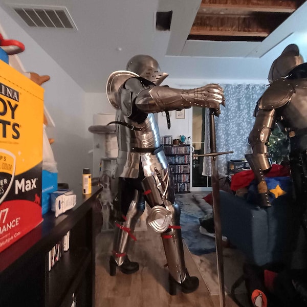 Medieval Greaves Leg Guard Costume Shoes Knight Armor 18 Guage Steel ...