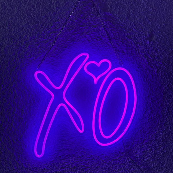 XO Neon Sign, Custom Room Neon Decor, XO Heart Led Neon Sign , Neon ...