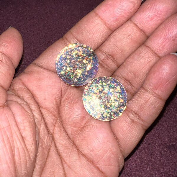 Buttons Handmade See Through Iridescent Sparkle Resin Buttons for ...