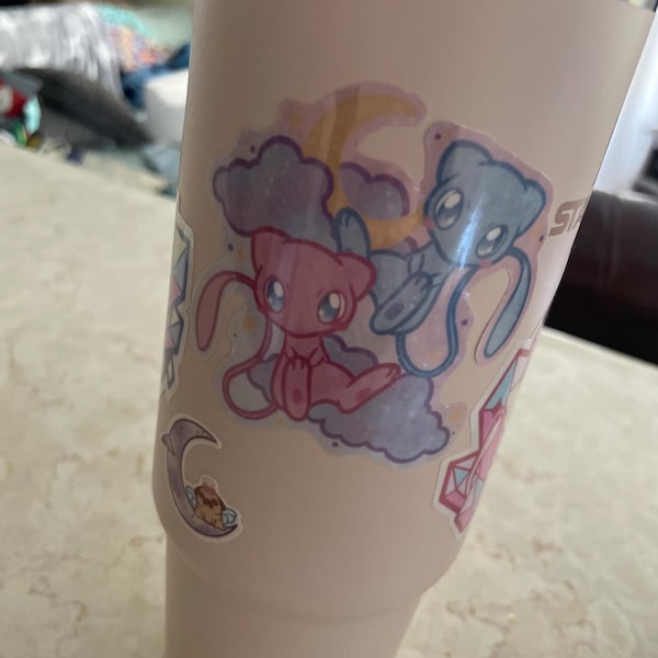 Cute Cat Poke With Yarn Holographic Stickers Cute Stickers Poke ...