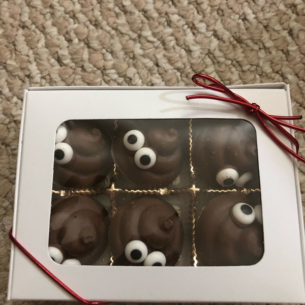 Chocolate Emoji Poop, 6 Pack, Gift Boxed, Crap, Shit, Turd, Insulting ...