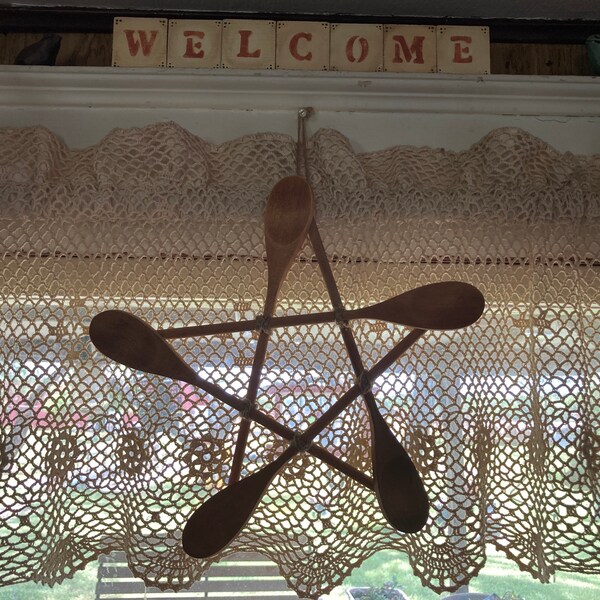 Rustic Wooden Spoon Star | Primitive Farmhouse Decor | Vintage Inspired ...