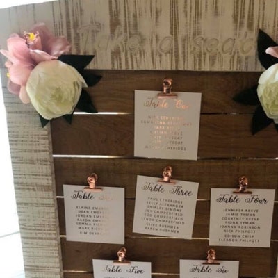 Foil Wedding Table Plan in Gold Silver Rose Gold or Light - Etsy