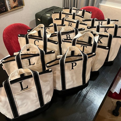 Monogram Canvas Tote Bag SMALL Monogram Tote Bag Personalized With Name ...