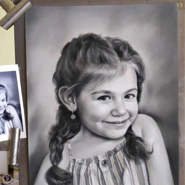 Real Custom Family Portrait From Photo Finely Crafted With Pastels, A ...