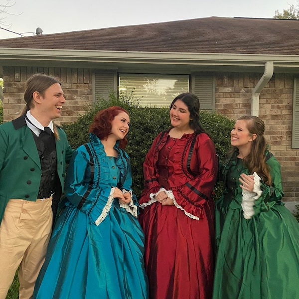 Dickens Village Victorian Christmas Caroler Caroling Taffeta Dress ...