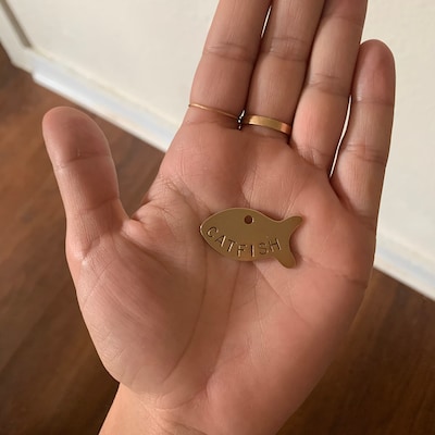 Fish Pet Tag Custom Cat Id Tag Petite Handmade - Etsy