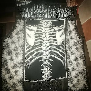 Ribcage Back Patch, Ribcage, Skeleton Patch, Bones Patch, Cloth Patch, Spine, Back Patch, Canvas ...