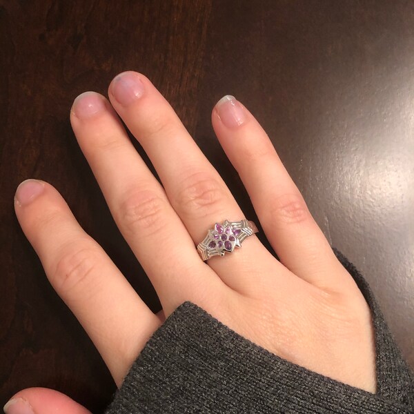 Byleth's Ring Natural Amythest and Pink Sapphire Fire Emblem Three ...