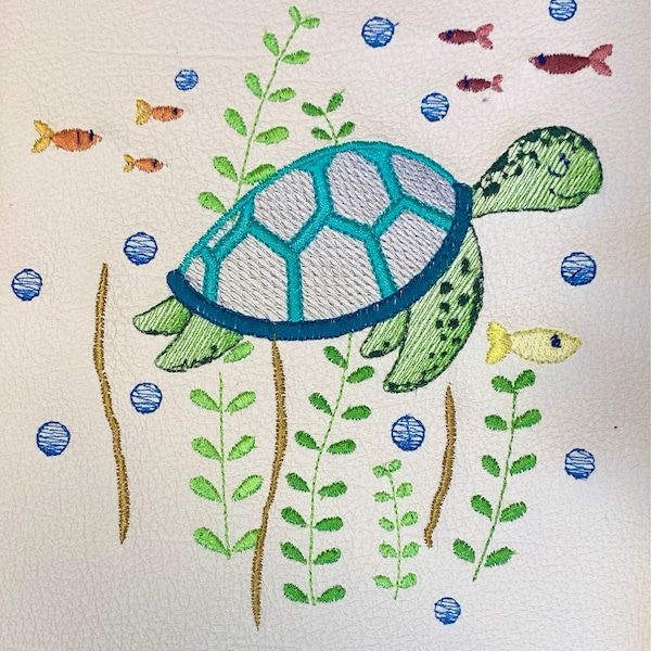Turtle Embroidery Design - Ocean Animal Embroidery Designs Machine ...