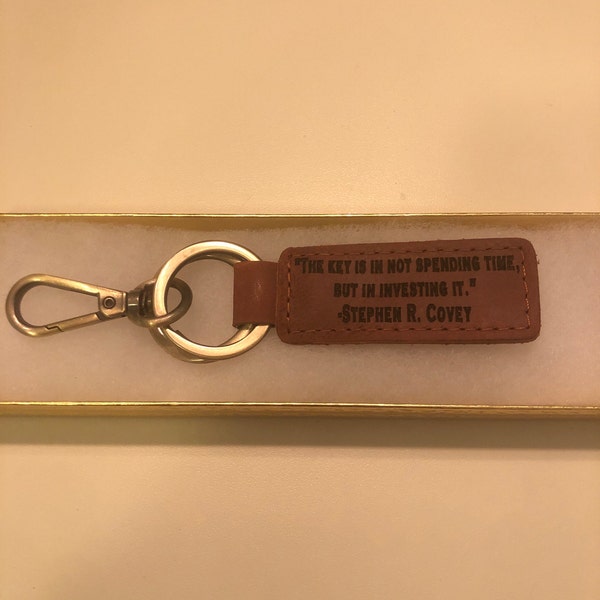 GIFT UNDER 20, Personalized Leather KEYFOB, 3rd Anniversary, House ...