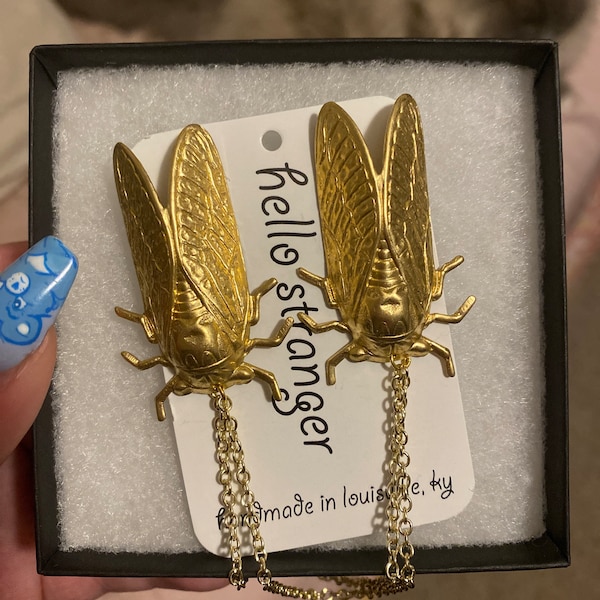 Handmade Large Brass Cicada Collar Pins // Spirit Animal Lapel Cardigan ...