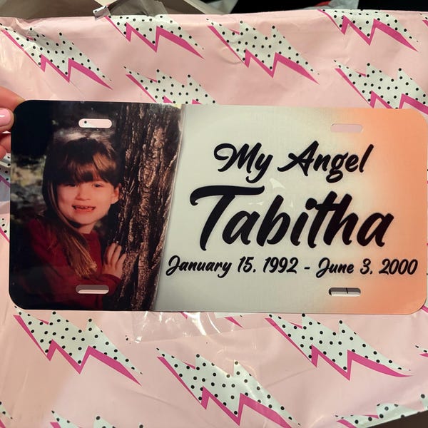 Personalized Photo Custom License Plate in Loving Memory Auto Tag Gift ...