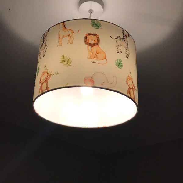 Safari Lamp Shade Elephant Giraffe Home Decor Ocean Lampshade Table ...