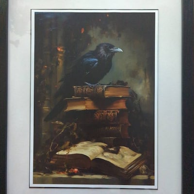Raven Painting Crow Print Victorian Gothic Victorian Art Raven Wall Art ...