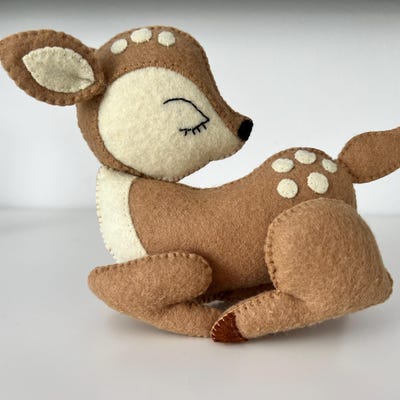 Lion on the Moon Felt Pattern, PDF Pattern Deer and Baby - Etsy