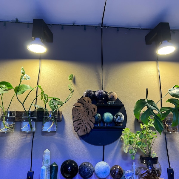 Grow Light for Indoor Plants, Wall Mounting Stick On, 300 Full Spectrum ...