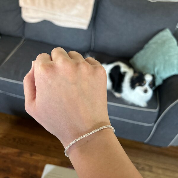 Dainty Tennis Bracelet, Cubic Zirconia Bracelet, Diamond Tennis ...