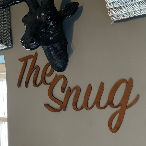 The Snug Sign / Rustic Metal Garden Sign / Rusty Metal Garden Wall ...
