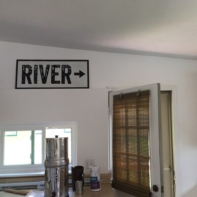 River Sign Arrow 10 X 20 or 16 X 36 River House Decor Rustic - Etsy