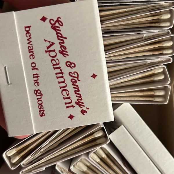 My Apartment Sparkle Matches - Personalized 30 Strike Matchbooks ...