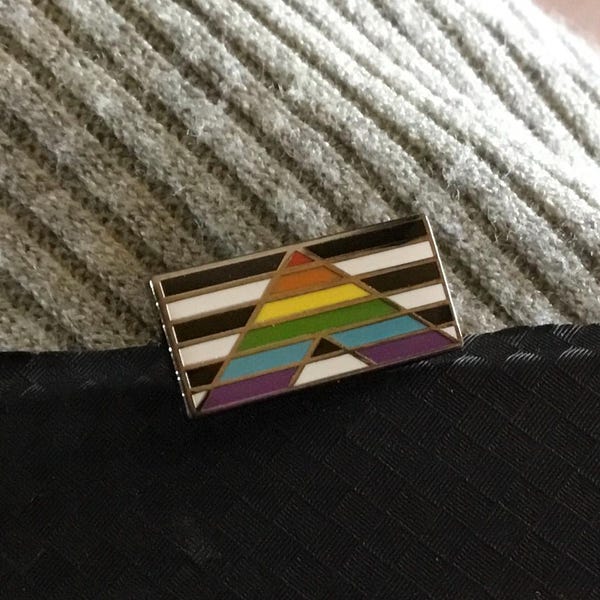 Non-binary Ribbon Pin — Subtle Pride Flag Small Mini Minimalist Enamel ...