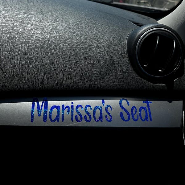 Girlfriends Name Seat Sticker | Car Vinyl Decals | Relationship Gifts ...