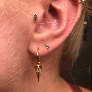 14k Gold Filled Peridot Hoops Peridot Gold Hoops, Modern Minimalist ...