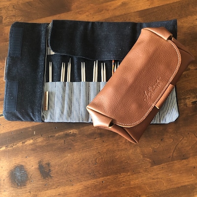 Black Leather Needle Book Needle Storage in Leather and Felt - Etsy