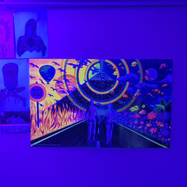 Dolphin Girl UV Black Light Fluorescent & Glow in the Dark ...