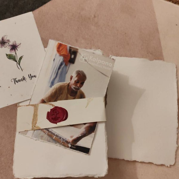 Handmade Deckle Edge Paper Cards for Crafting, Painting, Decoration ...