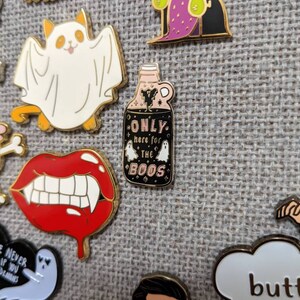 Only Here for the Boos Enamel Pin // Spoopy Halloween Lapel Pin Badge ...